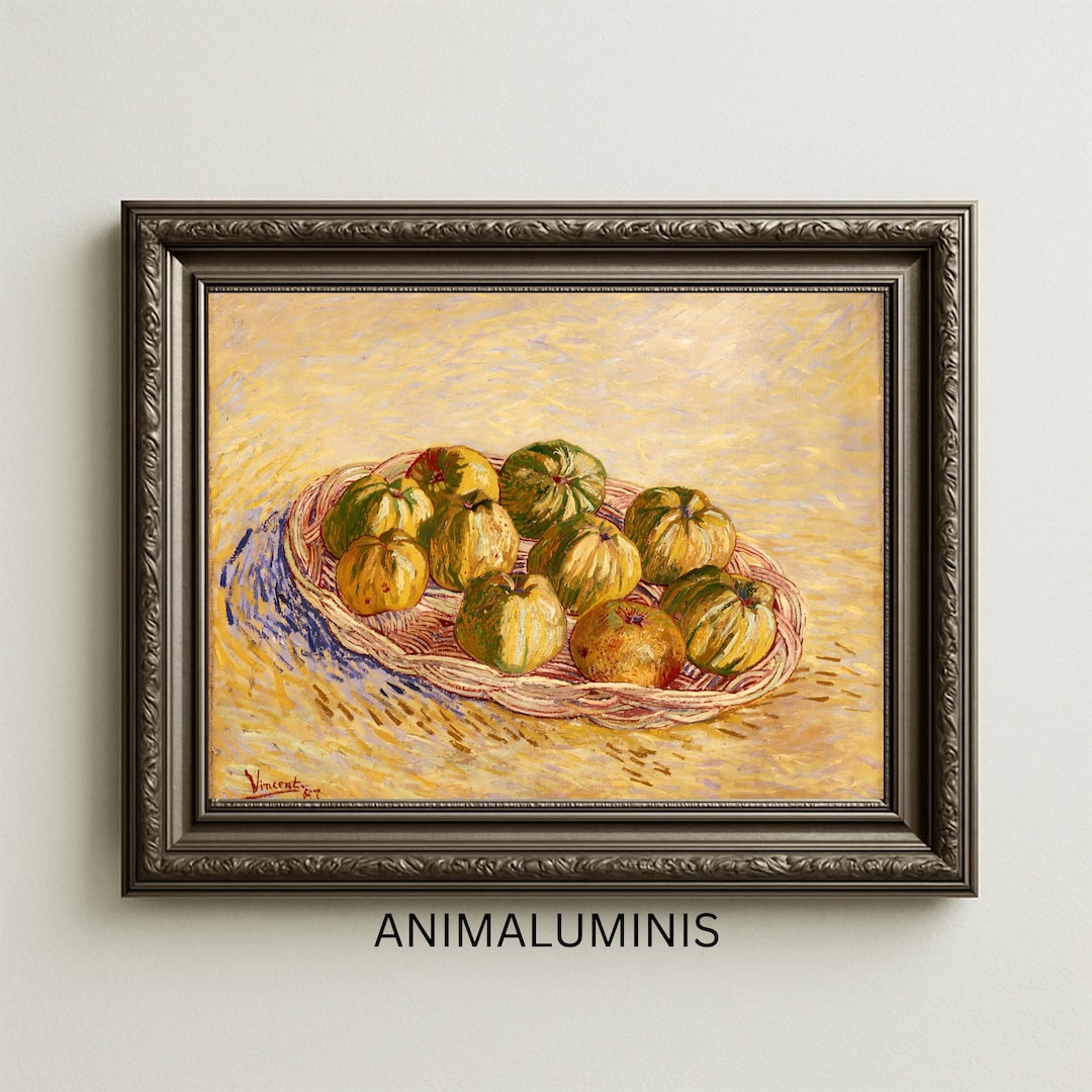 Impressionist Fruit Still Life in Basket – Classic Vintage Wall Art ...