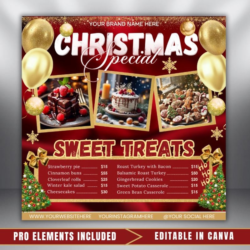 Food Menu Christmas - Etsy UK