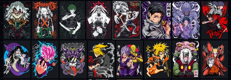 Anime T-shirt Designs Bundle | 200+ PNG Files, Print Ready - Etsy