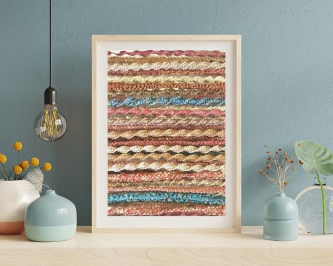 Woven Waves Crochet Art Print: Boho Fiber Art Decor (digital Download ...