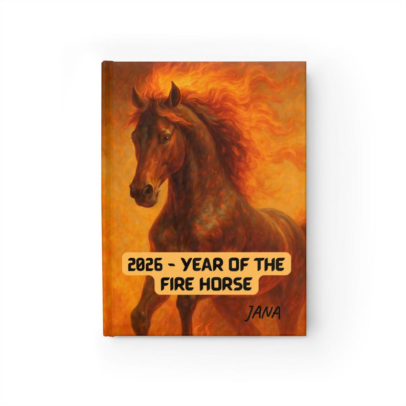Personalized 2026 Chinese Year of the Fire Horse Blank Journal, Zodiac ...