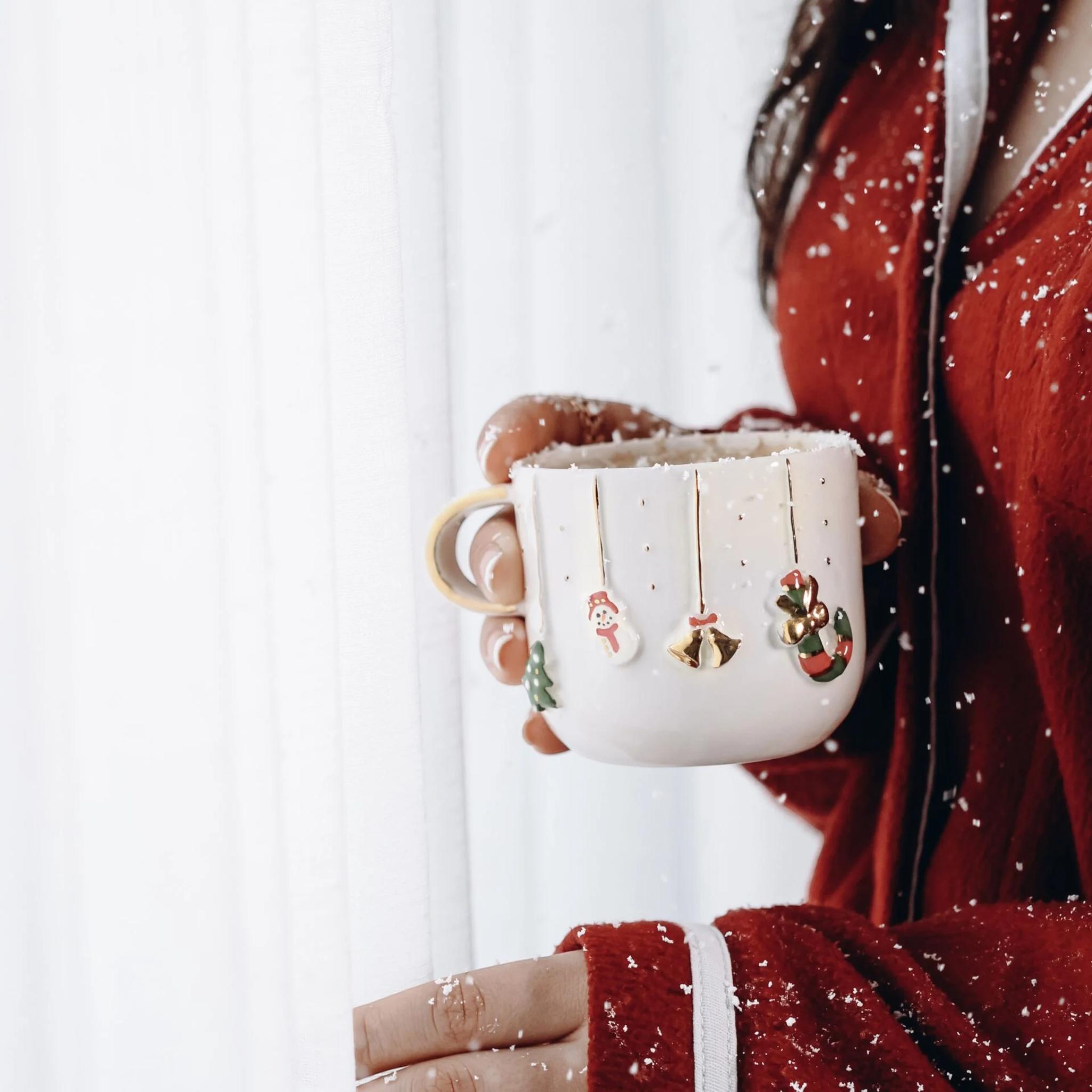 Handmade Christmas Mug: Ceramic Coffee Cup With 24K Gold - Etsy