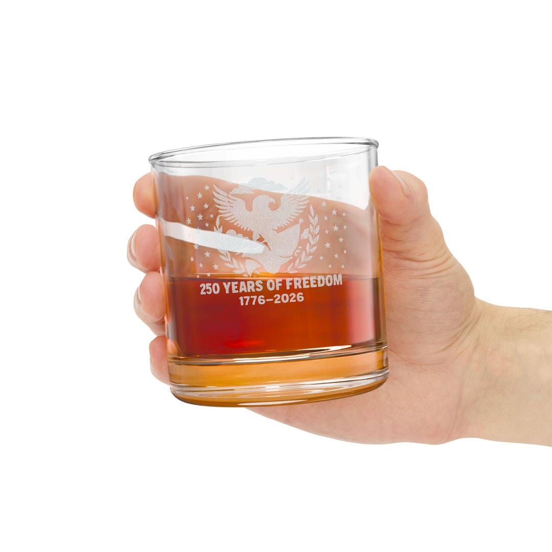 Eagle Crest 50 Years of Freedom Whiskey Glass | Engraved Rocks Glass 10 ...