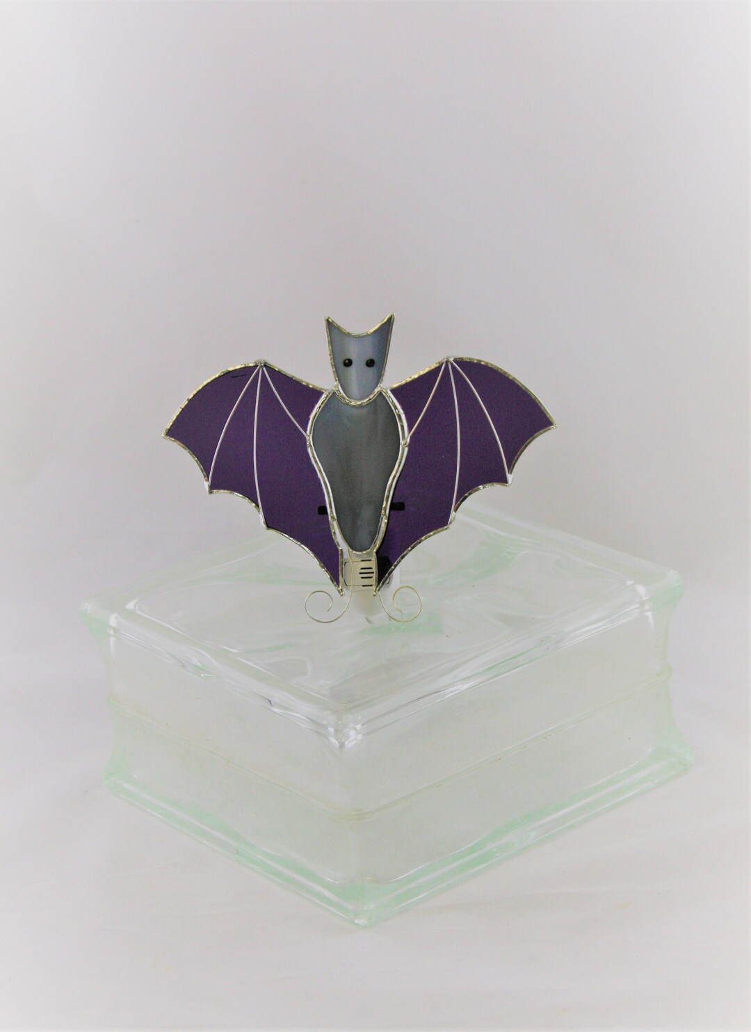 Purple Winged Bat Stained Glass Night Light - Etsy