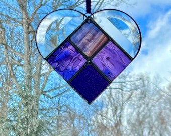 Gold a & Purple Majesty Stained Glass Heart - Etsy