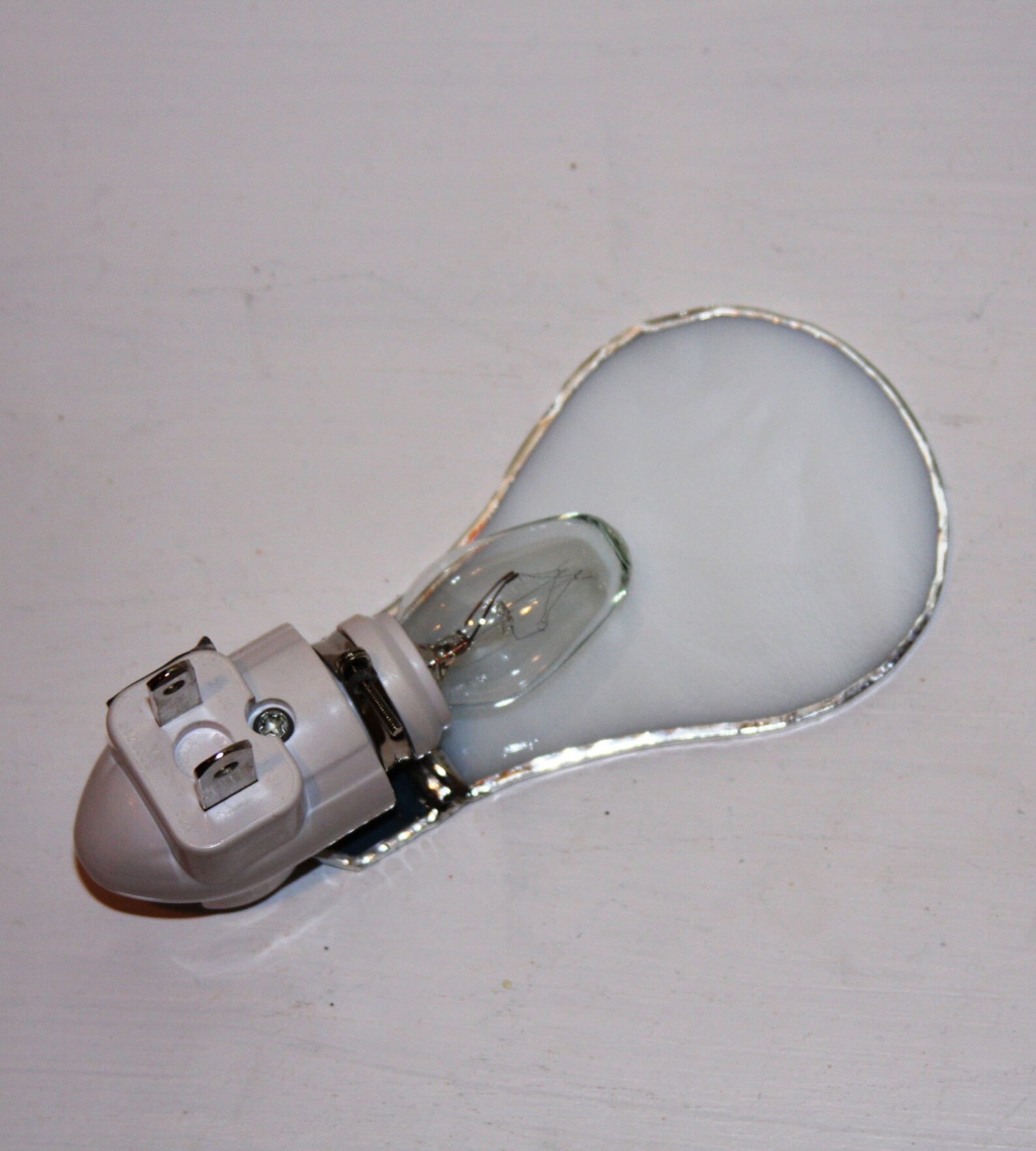 Light Bulb Stained Glass Night Light Glo in the Dark Lights Out! - Etsy