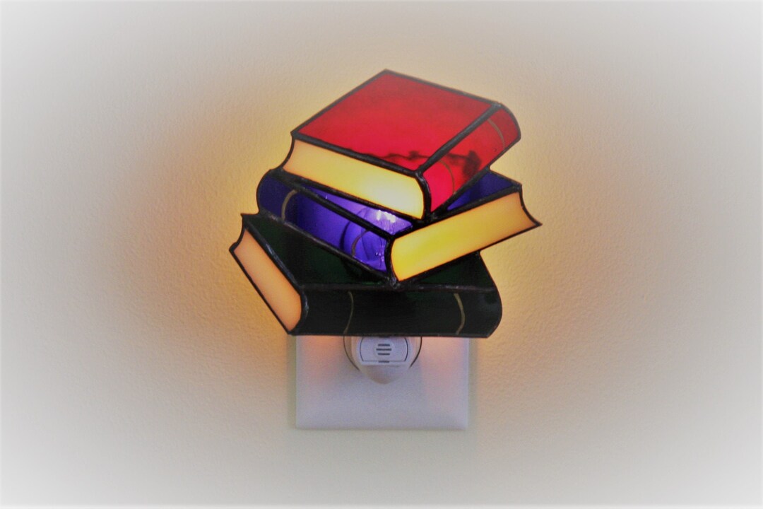 Stained Glass Books Night Light Librarian Read Love Books - Etsy