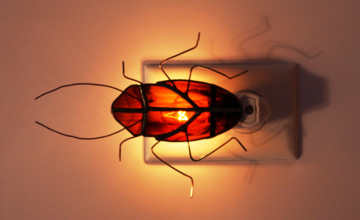 Stained Glass Night Light Insect Brown Cockroach - Etsy