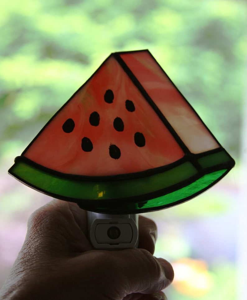 Stained Glass Summertime Watermelon Night Light - Etsy