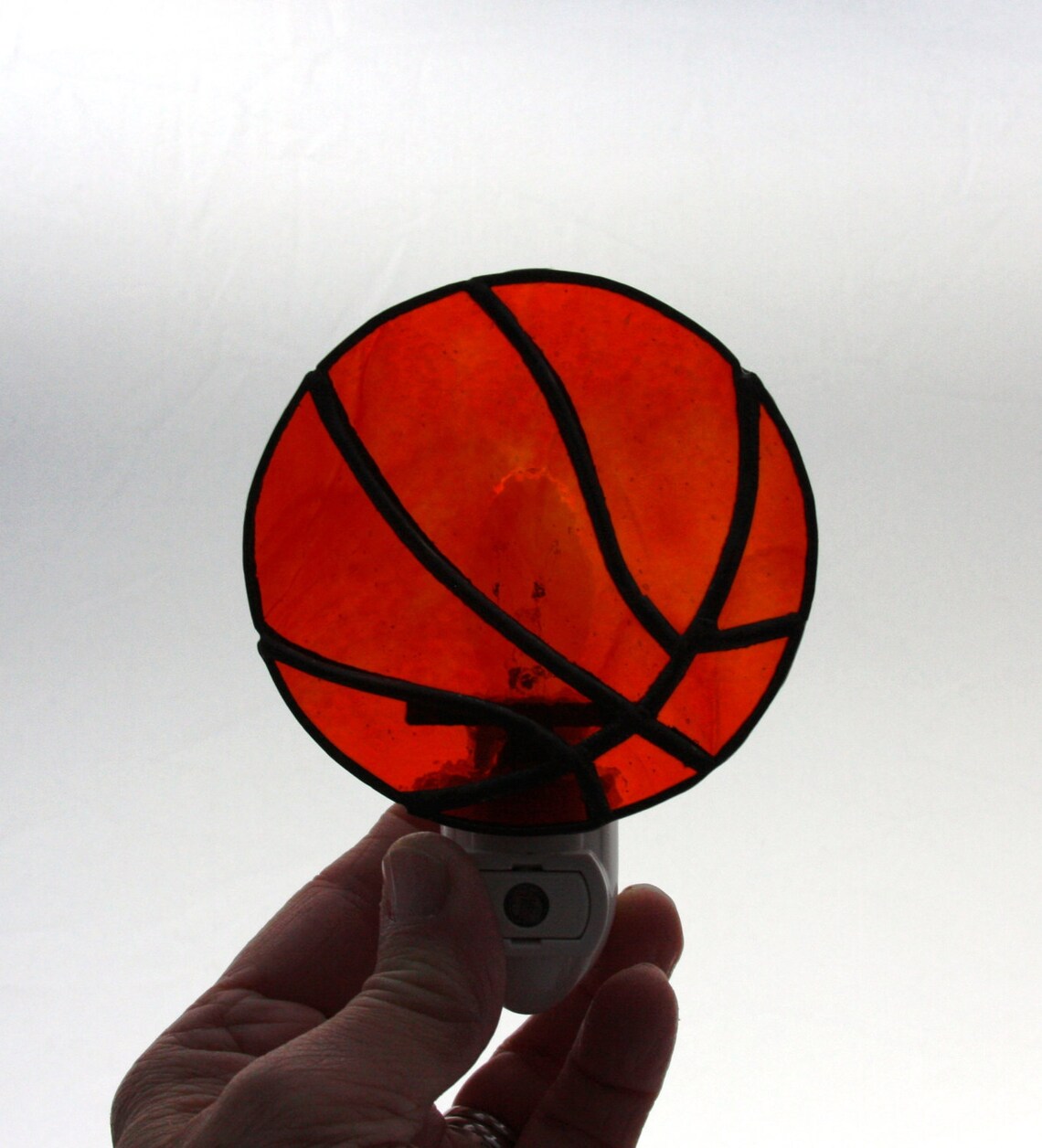 Shoot It's a Basketball Stained Glass Night Light Orange - Etsy