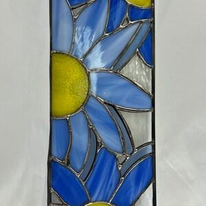 Blue Daisies and Me Stained Glass Panel - Etsy