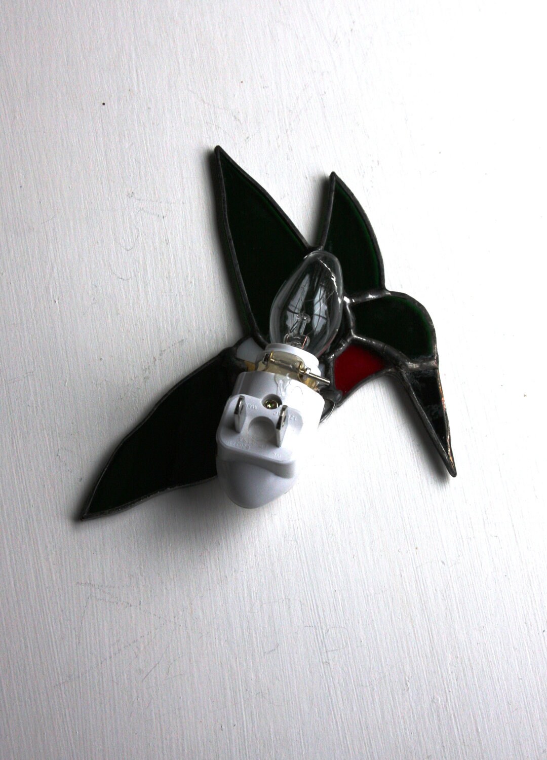 Night Light Stained Glass Ruby Throated Hummingbird - Etsy