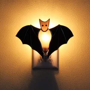 Stained Glass Black Bat Night Light - Etsy