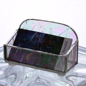 Iridescent Textured Stained Glass Business Card Holder - Etsy