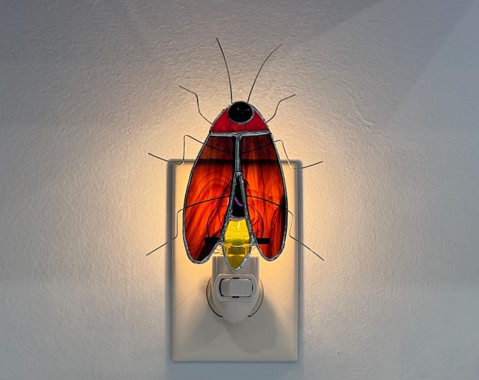 Firefly Lightning Bug Stained Glass Night Light - Etsy