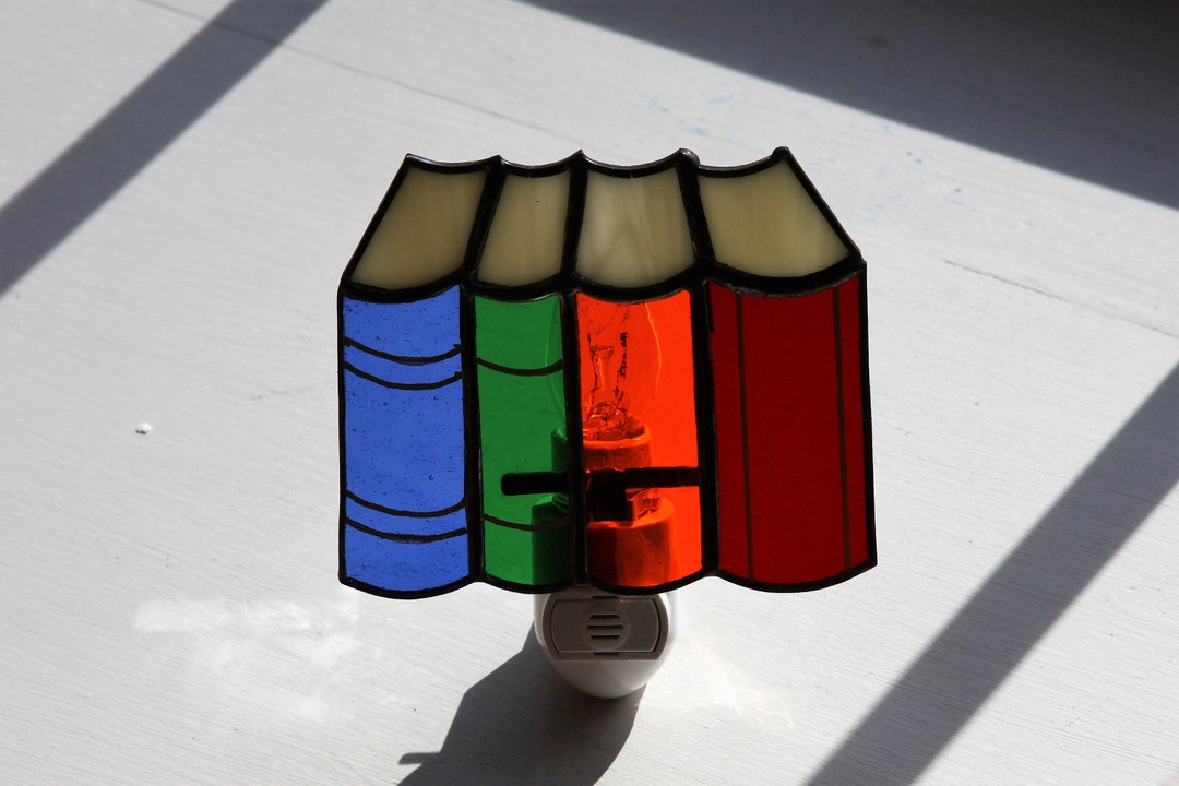 All for the Love of Books Stained Glass Night Light Book Lover Reader ...