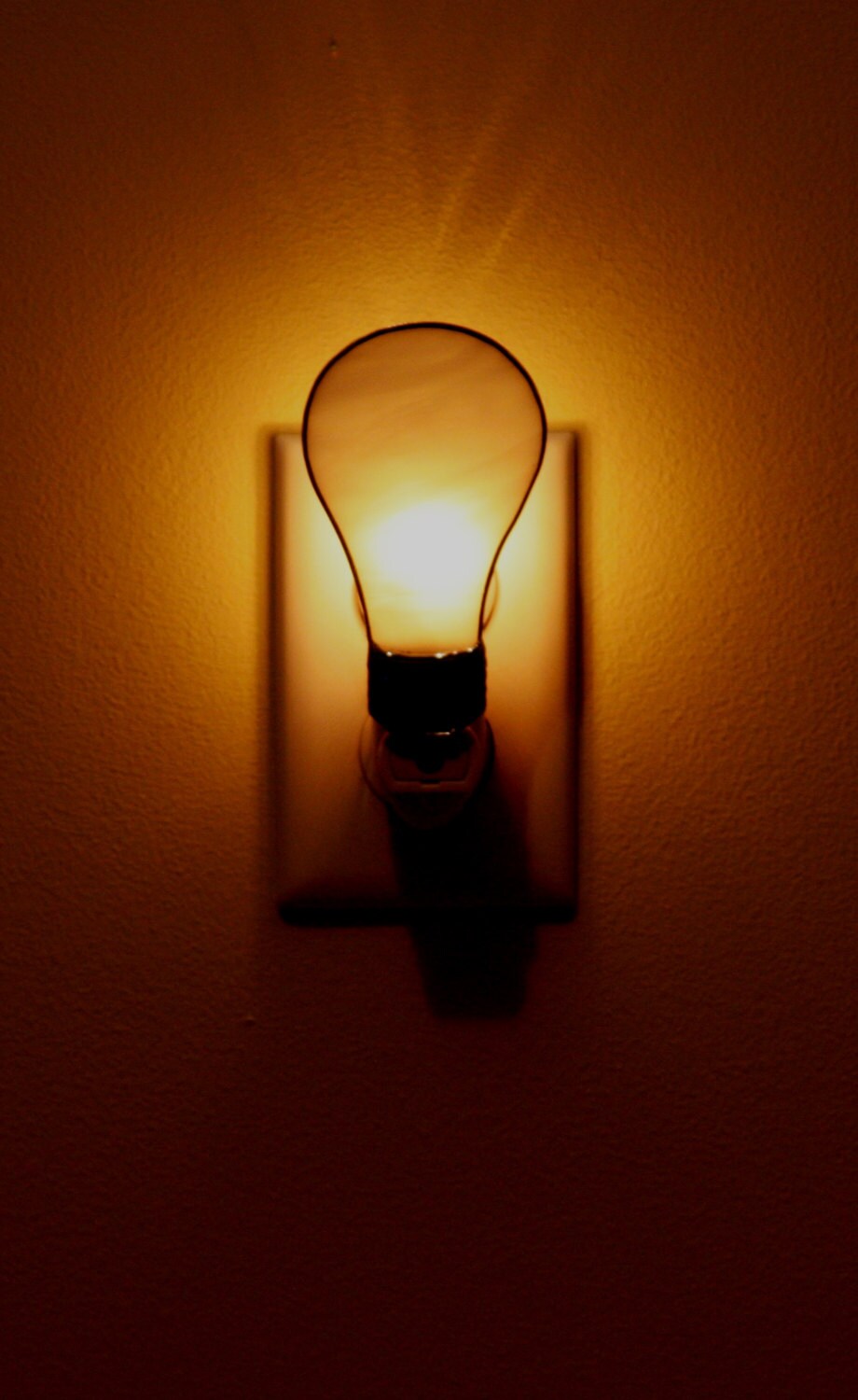 Light Bulb Stained Glass Night Light Glo in the Dark Lights Out! - Etsy
