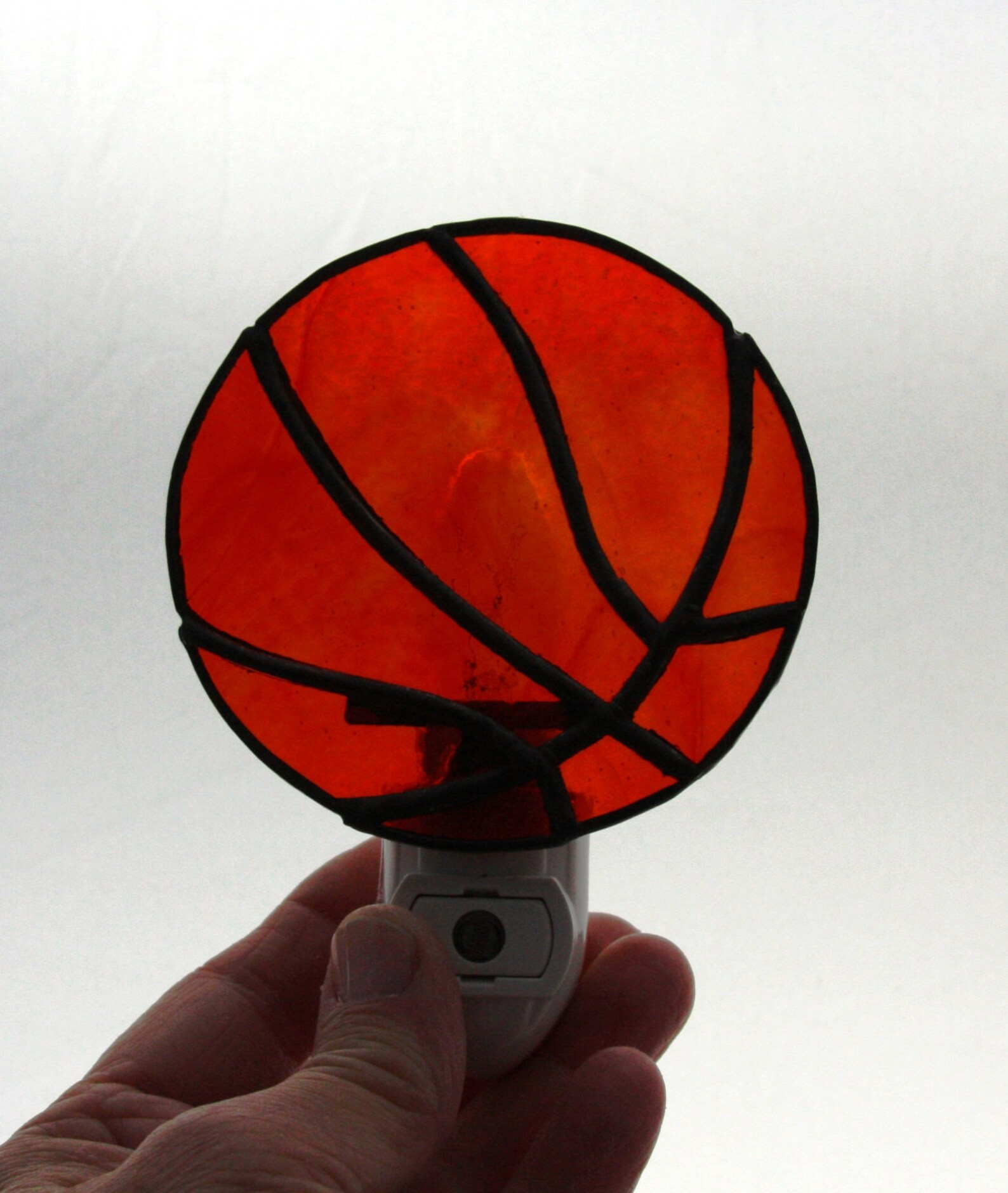 Shoot It's a Basketball Stained Glass Night Light Orange - Etsy
