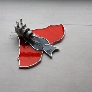 Orange Winged Bat Stained Glass Light Sensor Night Light - Etsy