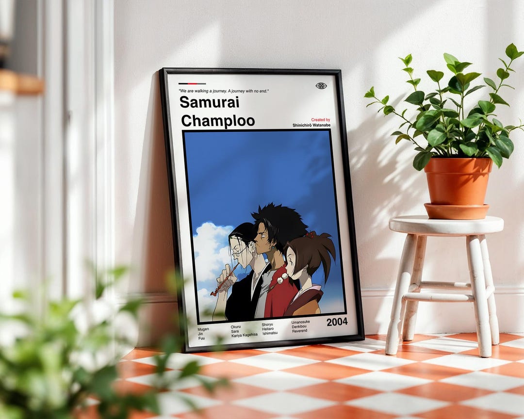 Samurai Champloo Anime Poster: Minimalist Manga Art Print - Etsy