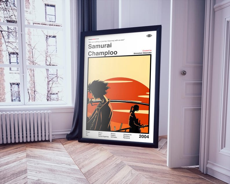 Samurai Champloo Anime Poster: Minimalist Manga Art Print - Etsy