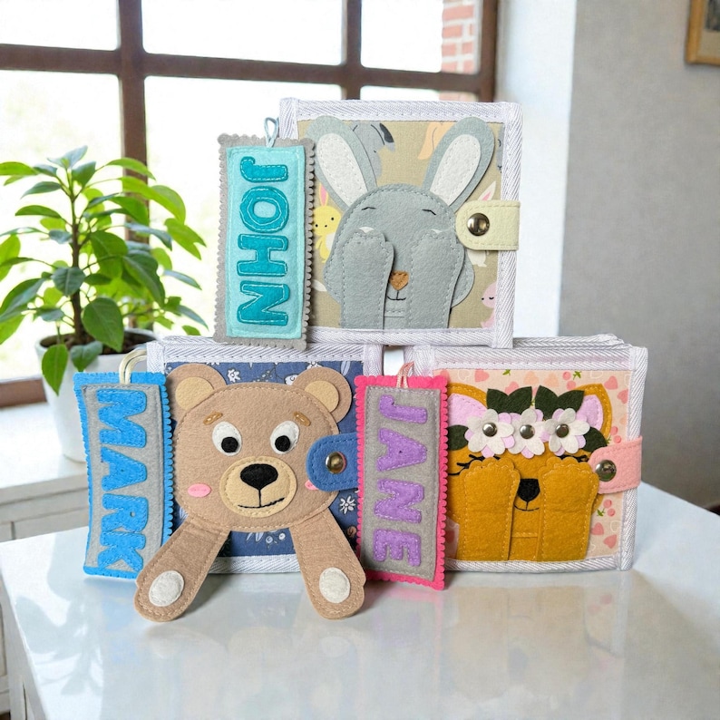 Mini Felt Busy Book – Sensory Toy for Babies, Stroller Activity ...