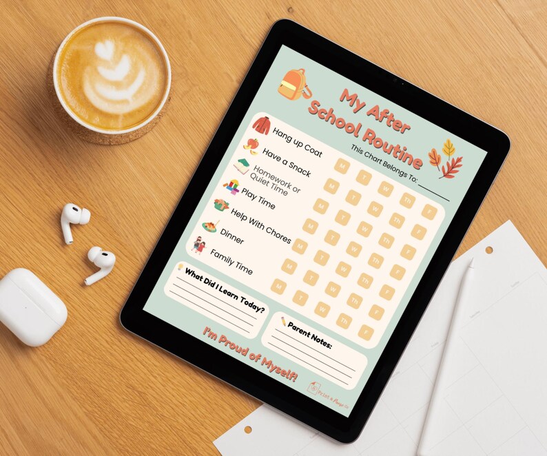 Editable Back to School Routine Chart for Kids | After School Weekly ...