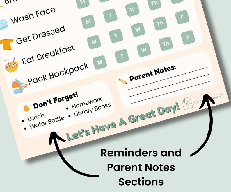 Back to School Morning Routine Chart | Printable Daily Checklist for ...