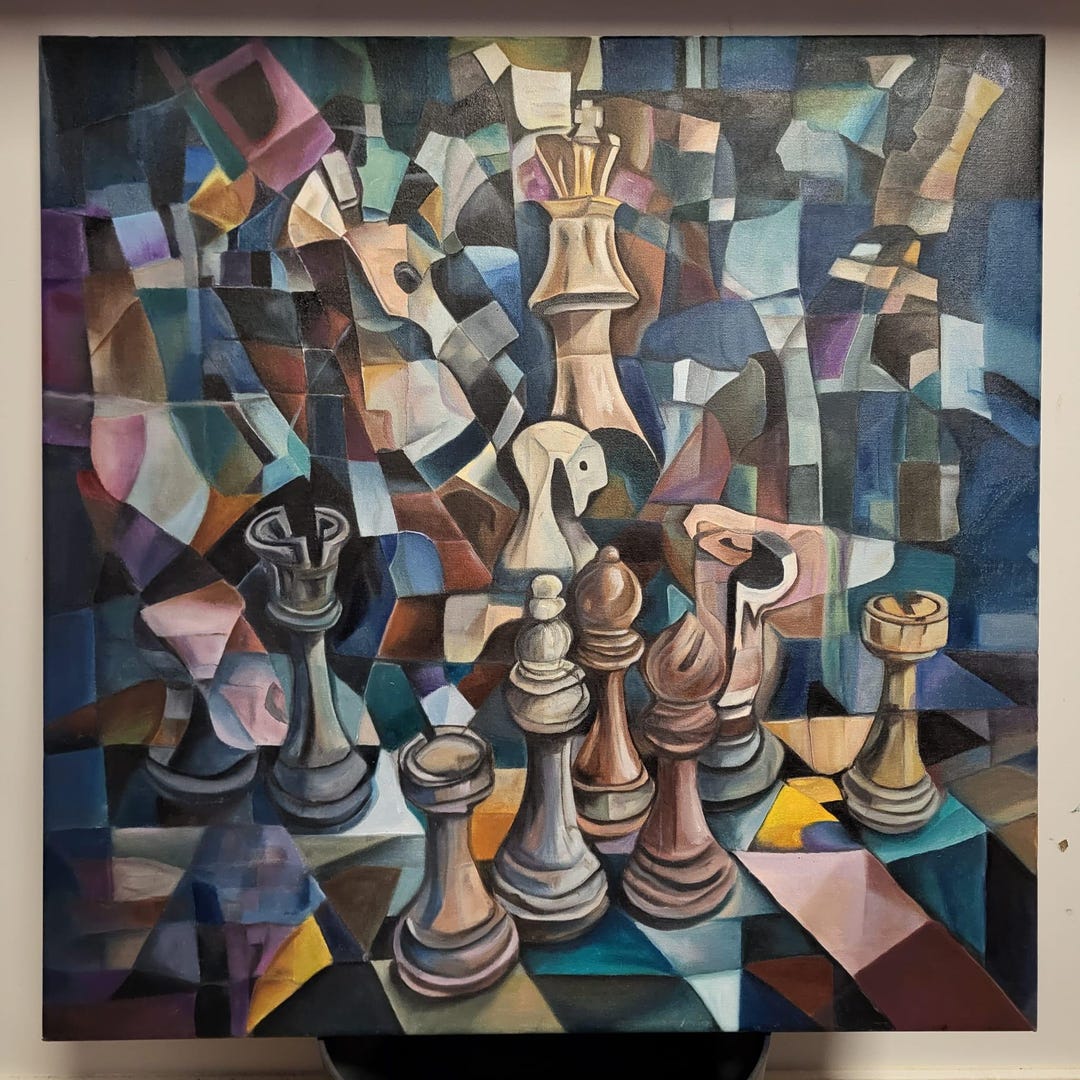 Chess Oil Painting Original Oil on Canvas - Etsy