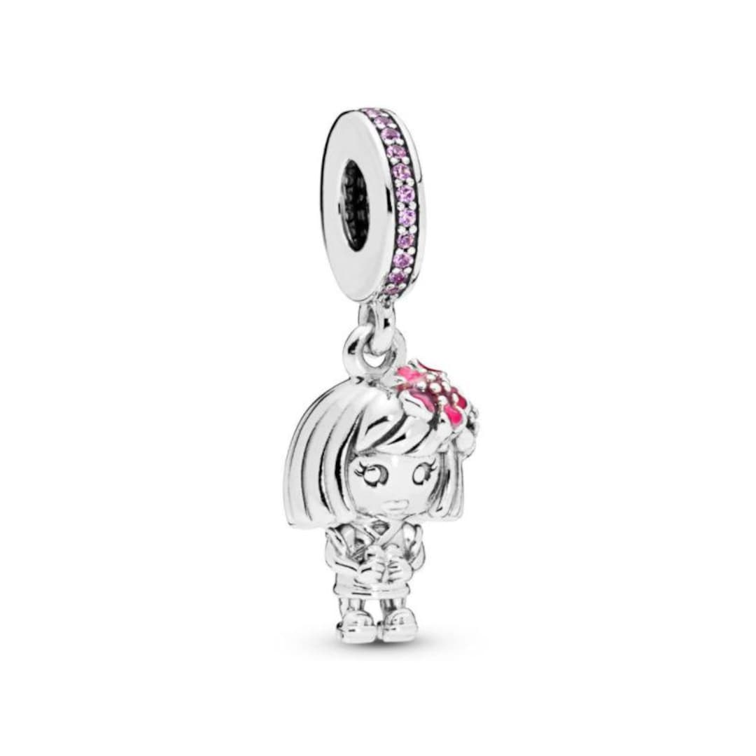 Charm de plata de ley Pandora para niña de las flores china - Etsy España