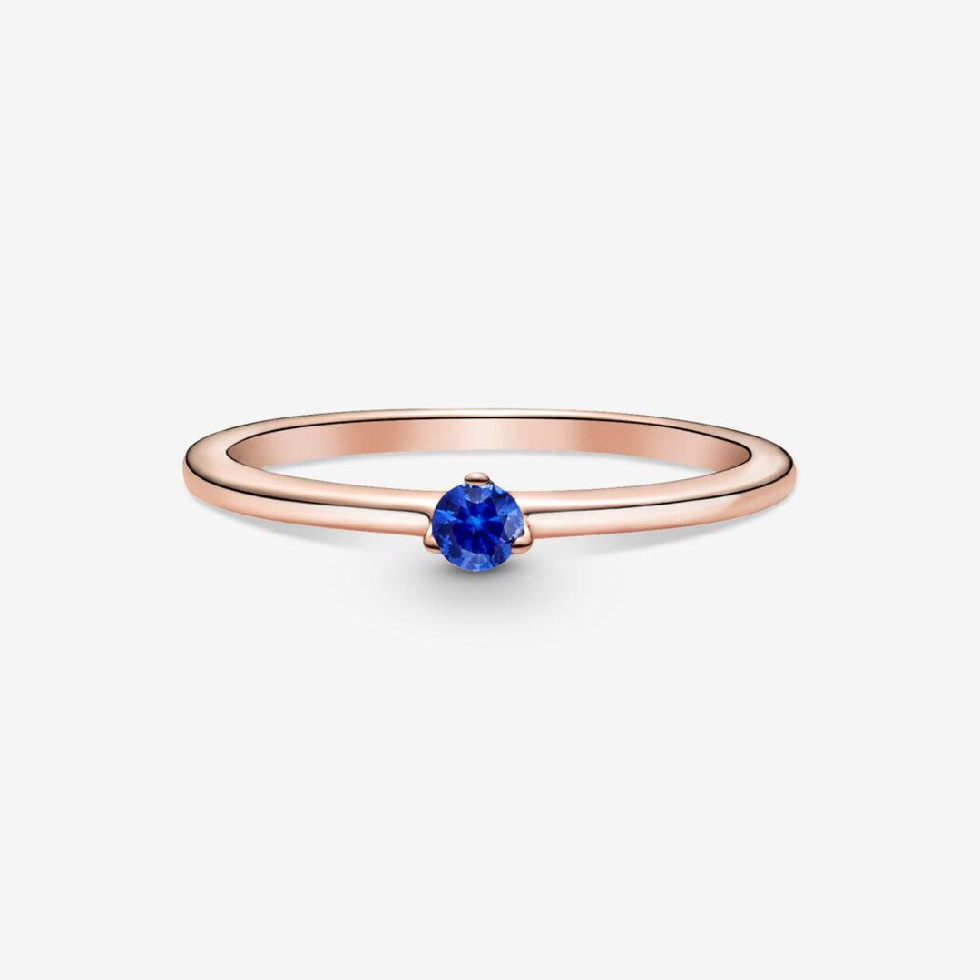 Pandora Silver Blue Star Single Stone Ring - Etsy