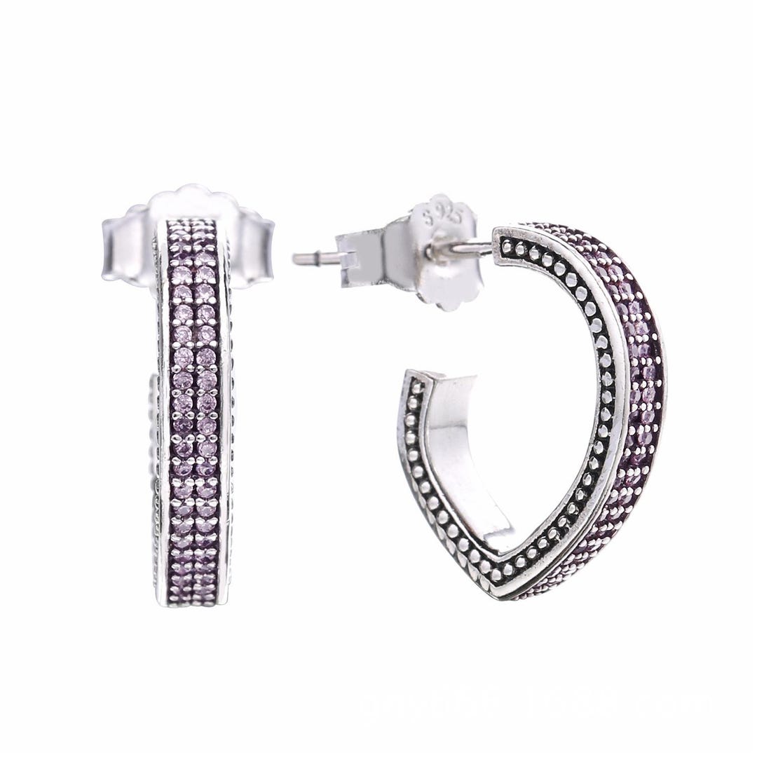 Pandora 925 Sterling Silver Heart Simple and Versatile Temperament ...