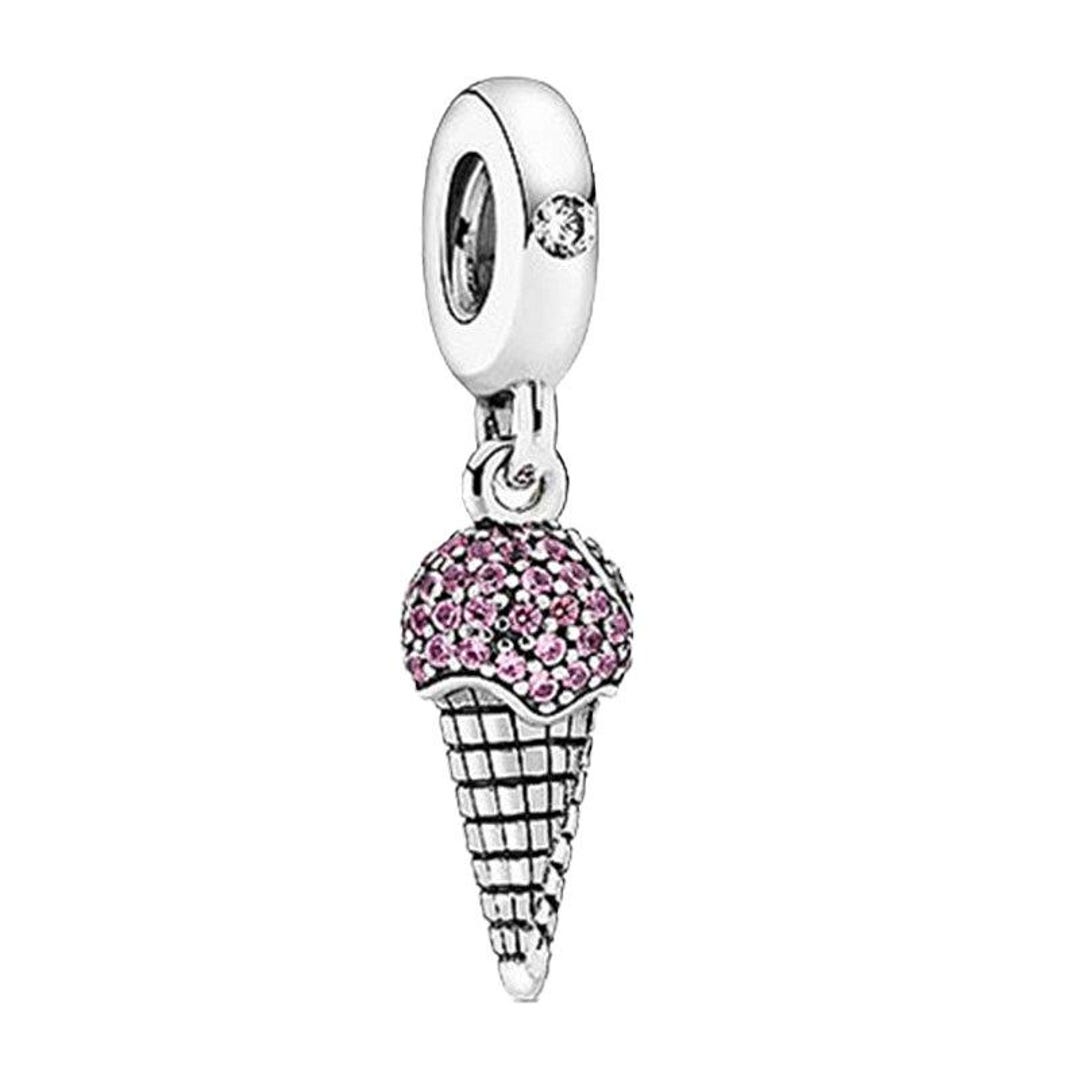 Pandora Ale 925 Silver Pave Ice Cream Cone Dangle Charm - Etsy