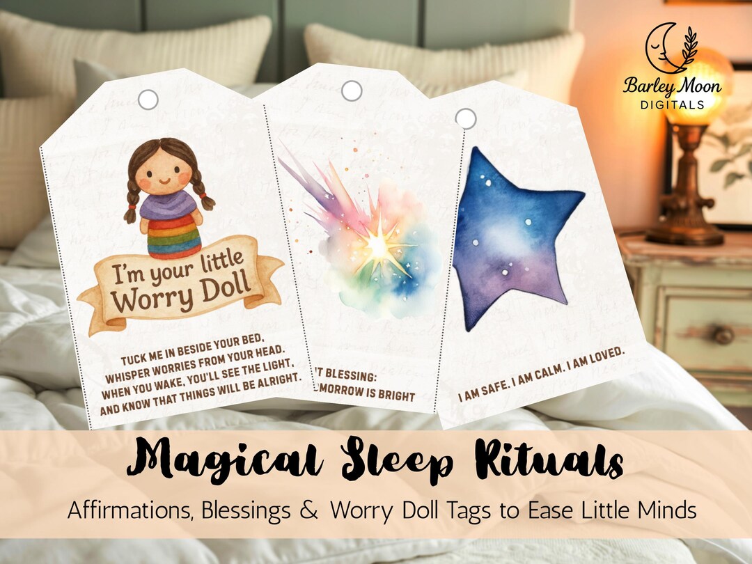 Kids Bedtime Ritual Tags: Worry Doll, Affirmation, Blessing (PDF ...