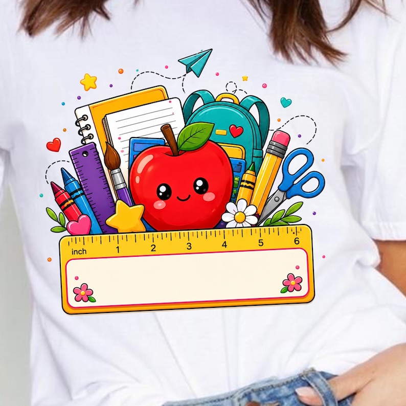 Personalized Teacher Shirt, Custom Apple School Design, Back to School ...