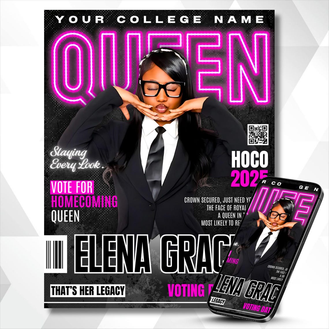 Homecoming Flyer, Vote Homecoming, HOCO Flyer, Homecoming King Flyer ...
