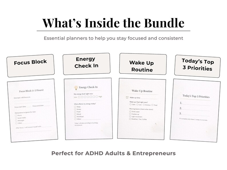 ADHD Morning Routine Planner Printable PDF, Daily Routine & Checklist ...