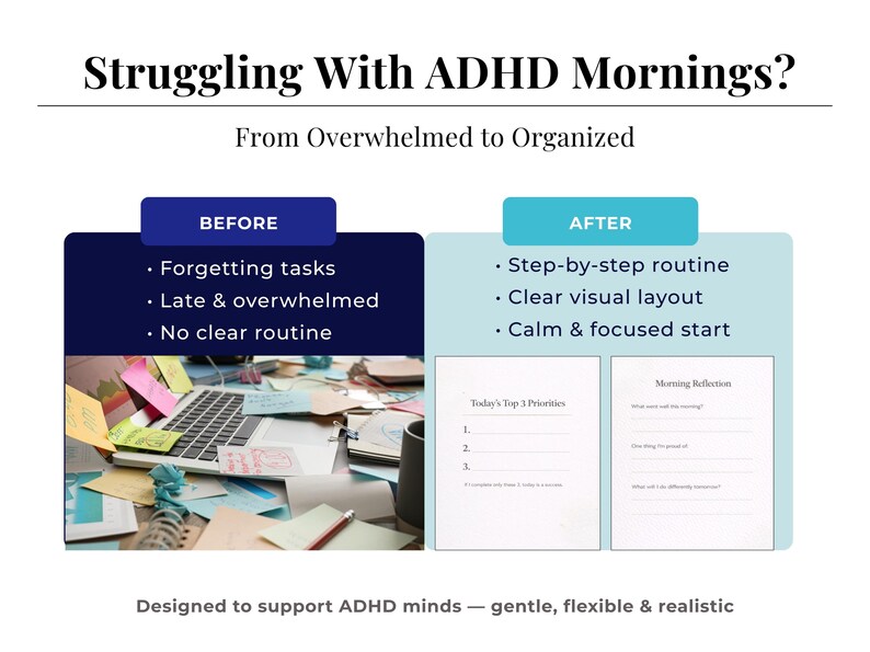 ADHD Morning Routine Planner Printable PDF, Daily Routine & Checklist ...