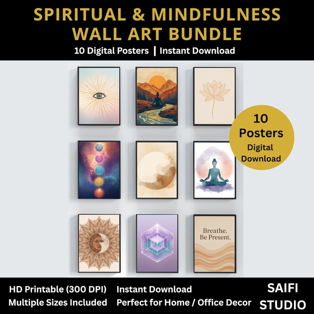 Spiritual Mindfulness Wall Art Printable, Meditation & Zen Home Decor ...