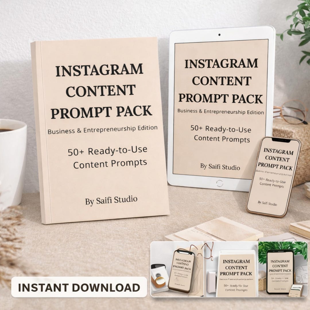Instagram Content Prompt Pack | Reels Hooks Captions Carousel Prompts ...