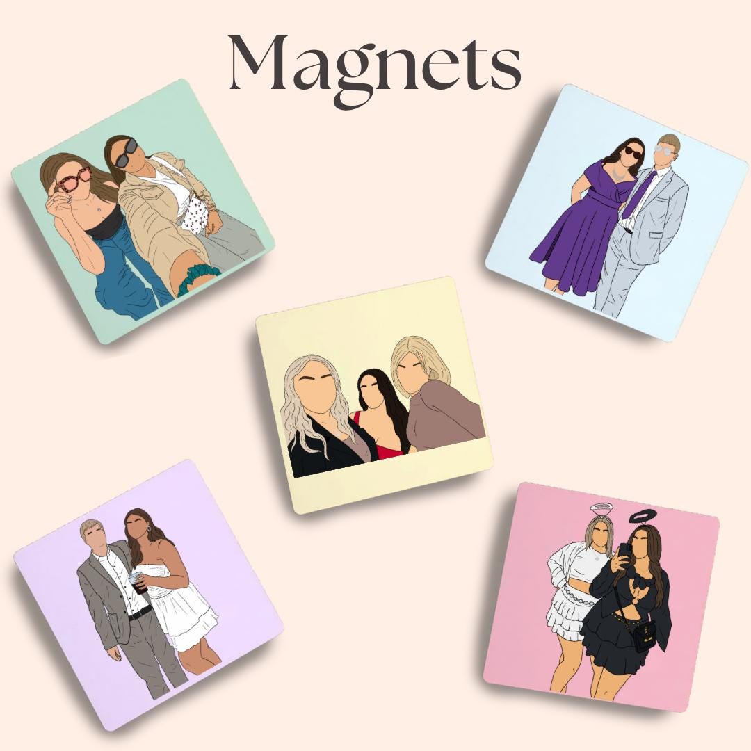 Personalised Illustration Magnets | Custom Magnet | Fridge Magnet ...