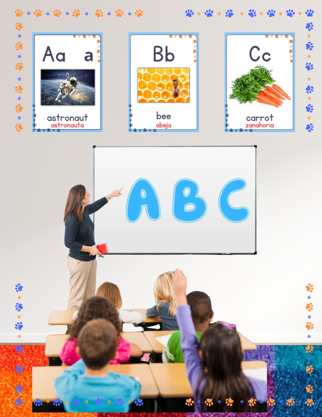 Bilingual Alphabet Posters: English Spanish ABC Charts (PDF Download ...
