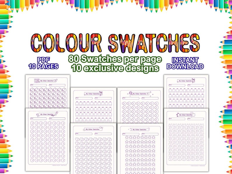 Color Swatches Workbook: Printable Palette Tracker (PDF) - Etsy