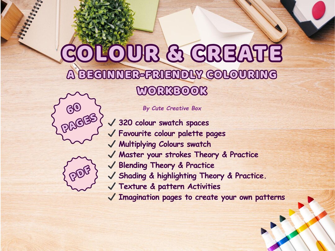Beginner-friendly Colouring Workbook - Colour & Create - Etsy