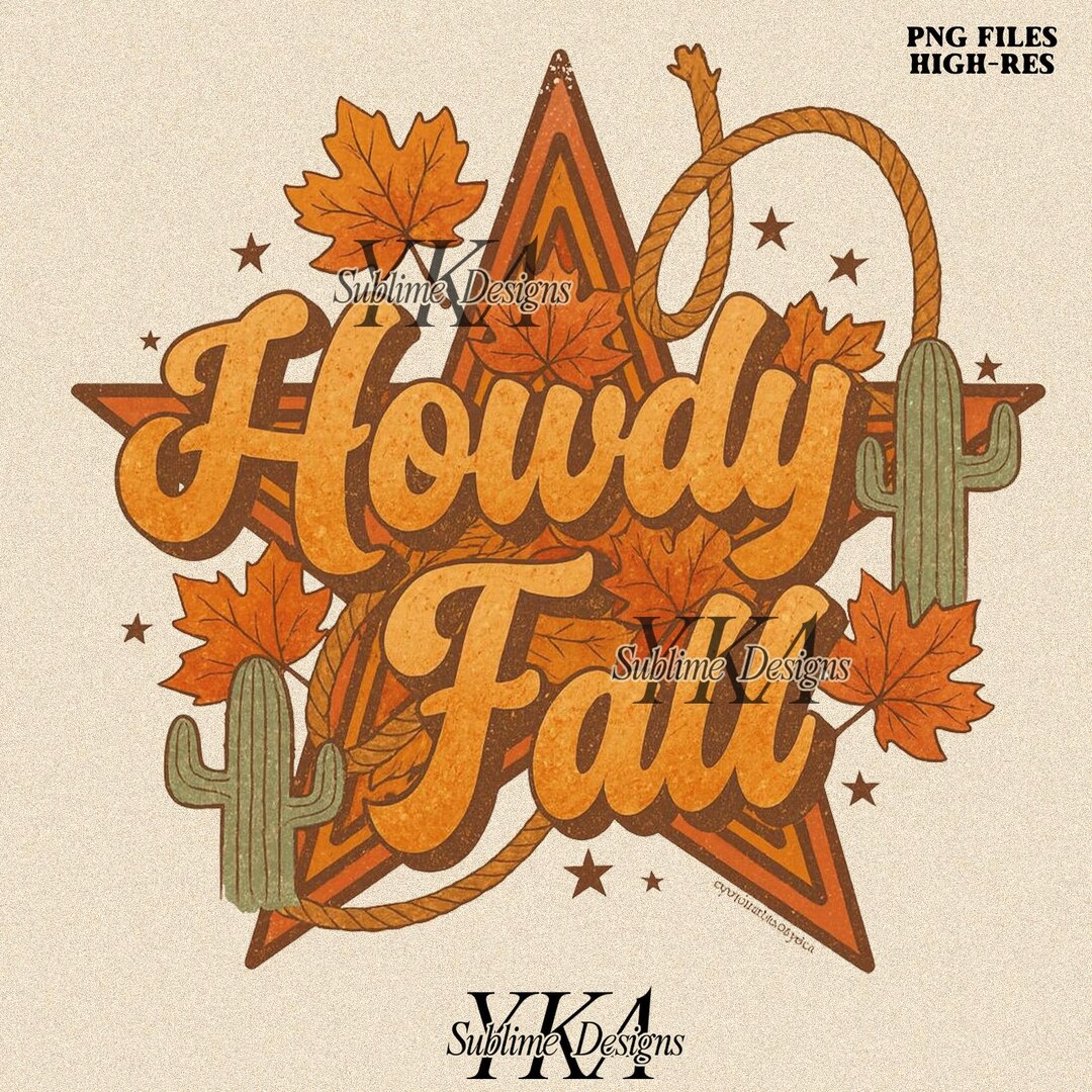 Howdy Fall PNG, Retro Western Autumn Sublimation Design, Cowboy Fall ...