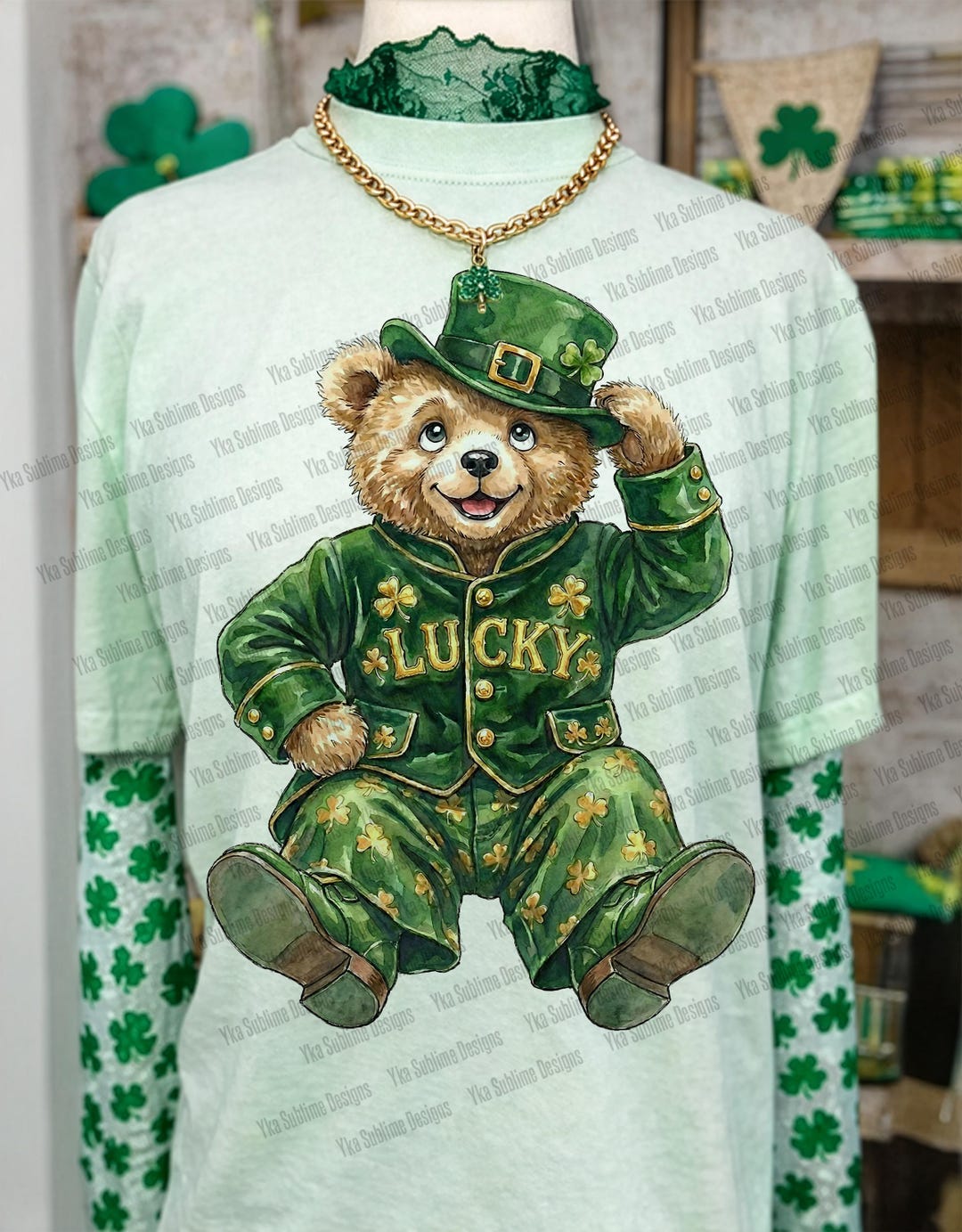 Teddy Bear PNG St Patrick’s Day Clipart Preppy Lucky PNG Lucky ...