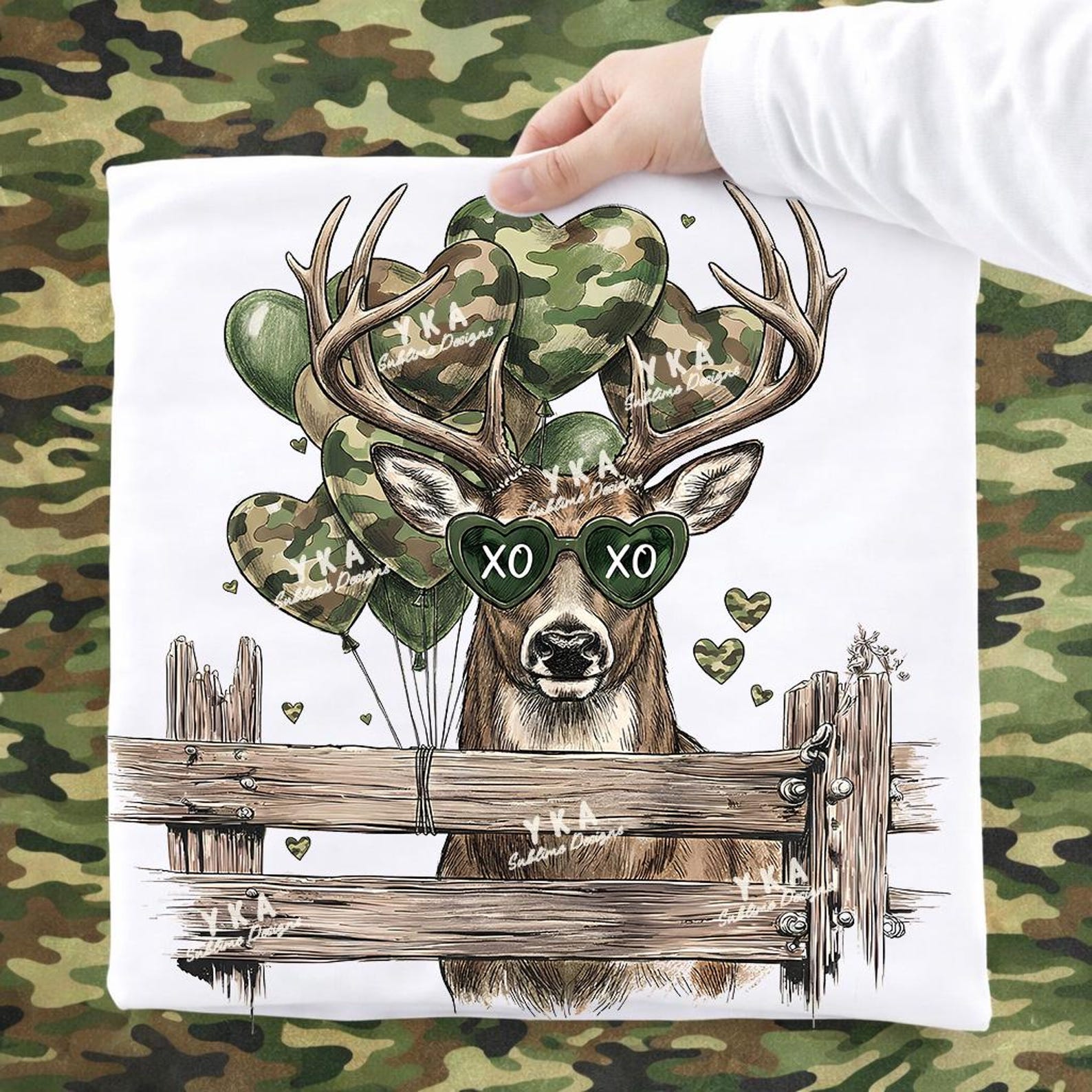 Camo Buck Valentine PNG, Country Boy Valentine Png, Hunting Heart ...
