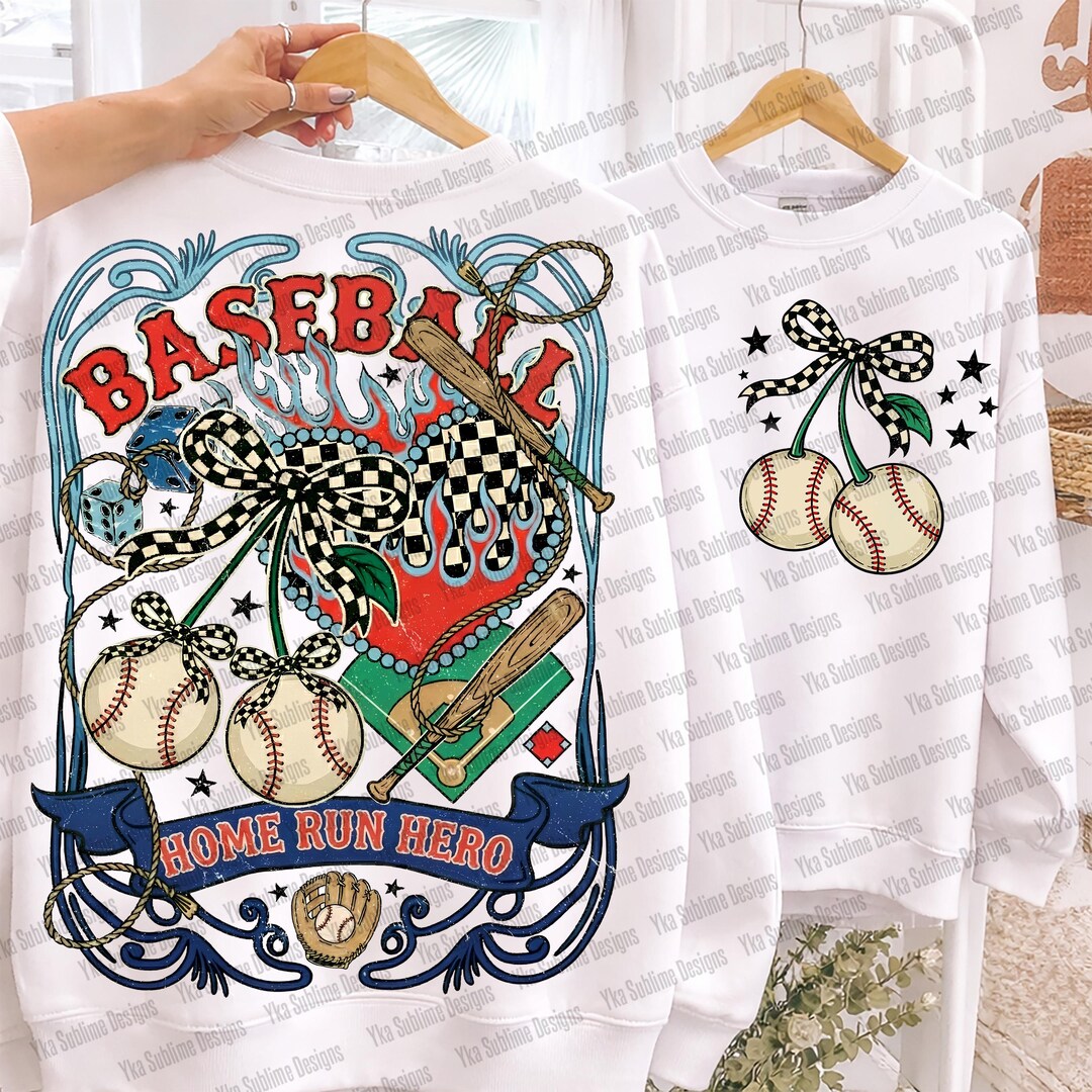 Baseball Home Run PNG, Coquette Baseball Bow, Game Day Sublimation ...