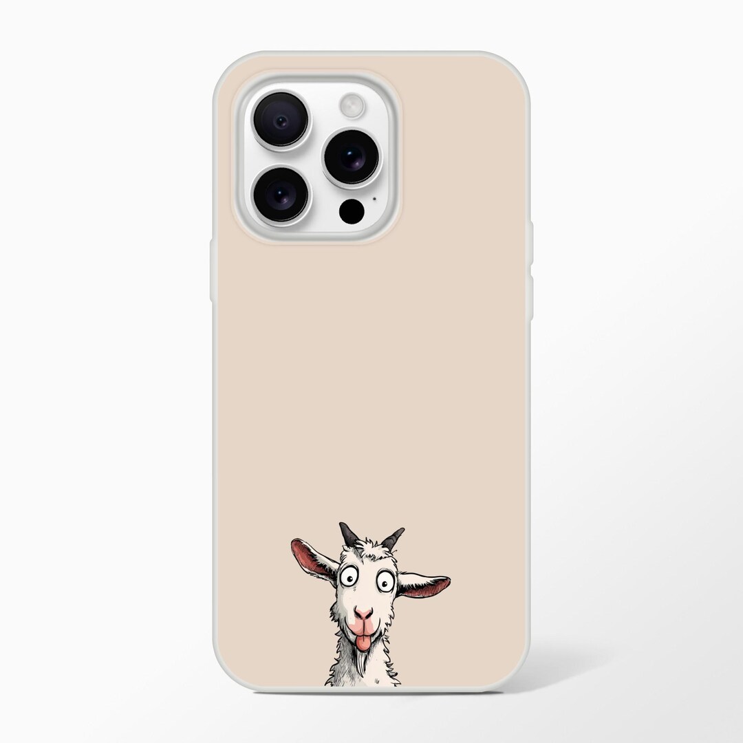 Funny Goat Phone Case – Cute Cartoon Goat With Silly Face – Quirky ...
