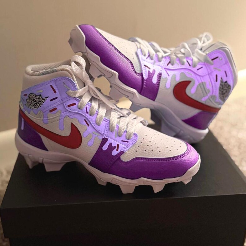 Personalized Leather Cleats Hand Painted | Custom Sports Cleats for ...